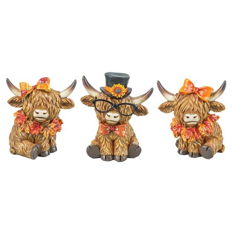 Harvest Highland Cow with Bows Tabletop 45119 – The Frosty Nutcracker ...