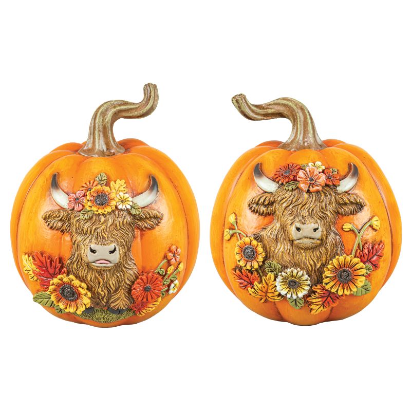 Harvest Highland Cow Pumpkin Set 45121 – The Frosty Nutcracker Holiday ...
