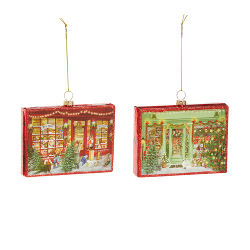 Pre-Order Raz Christmas 4.75" Retro Holiday Shopping Rectangle Ornamen