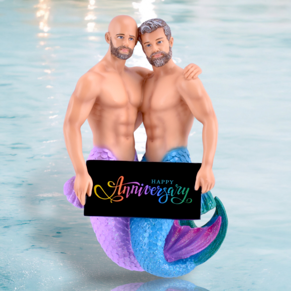 December Diamonds Happy Anniversary Mermen Christmas Ornament 55-55435 ...
