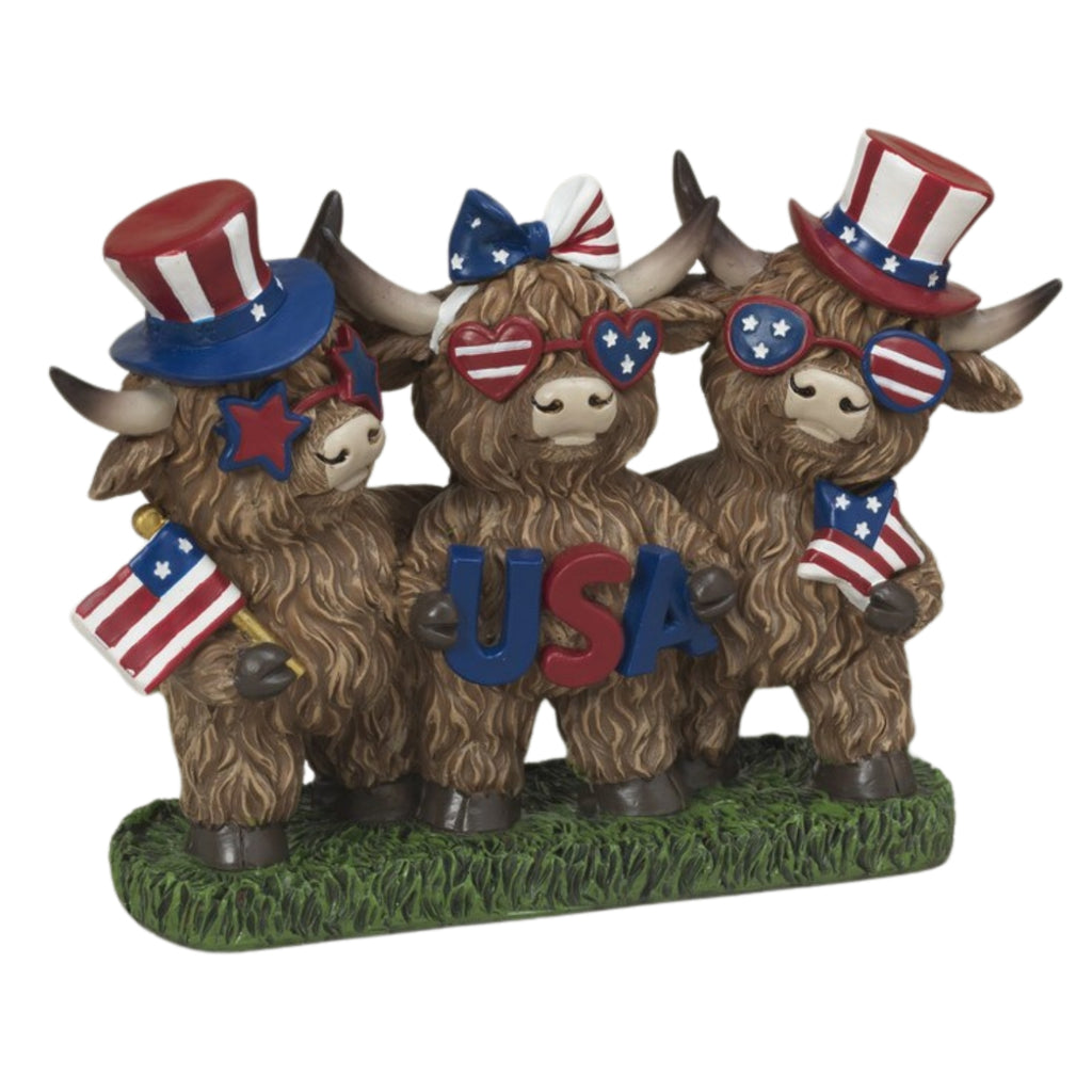 Pre-Order Spring 2026 Resin Americana Highland Cow Trio w/Tophats Bow ...