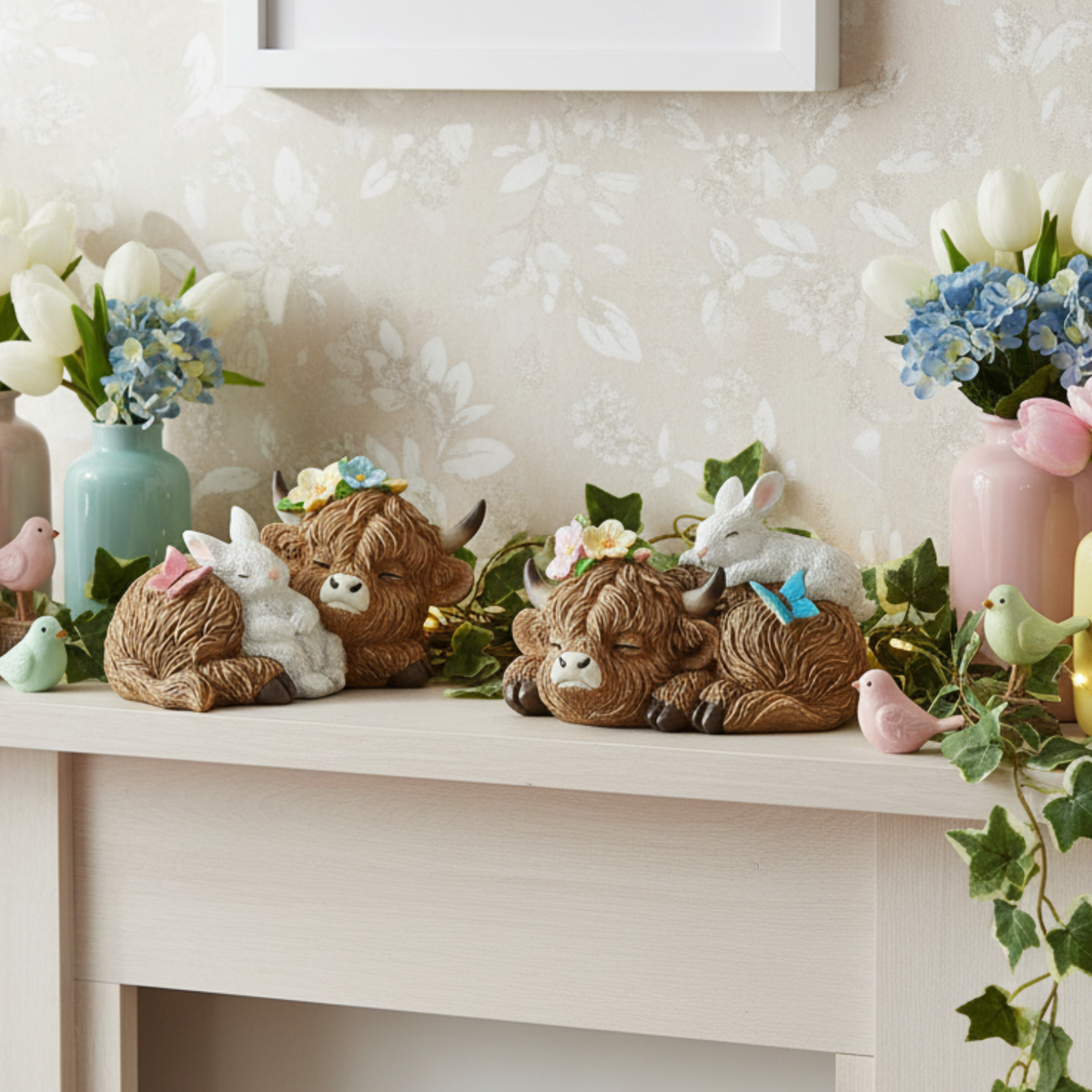 Easter Highland Cows – The Frosty Nutcracker Holiday Treasures